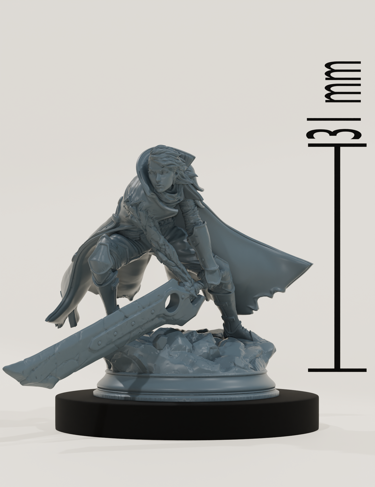 Guerrière Genasi de Feu - Figurine JDR Barbare & Magicienne